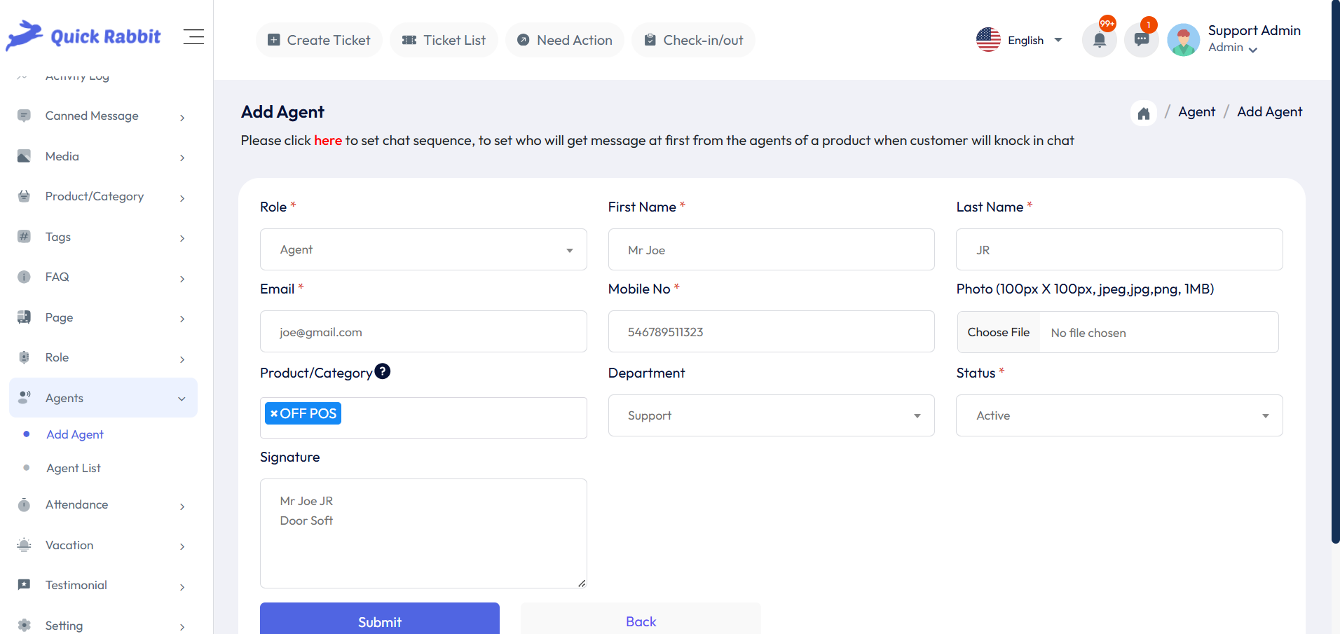 Quick Rabbit - AI Powered Support Ticketing with Knowledgebase and Live Chat by doorsoftxyz